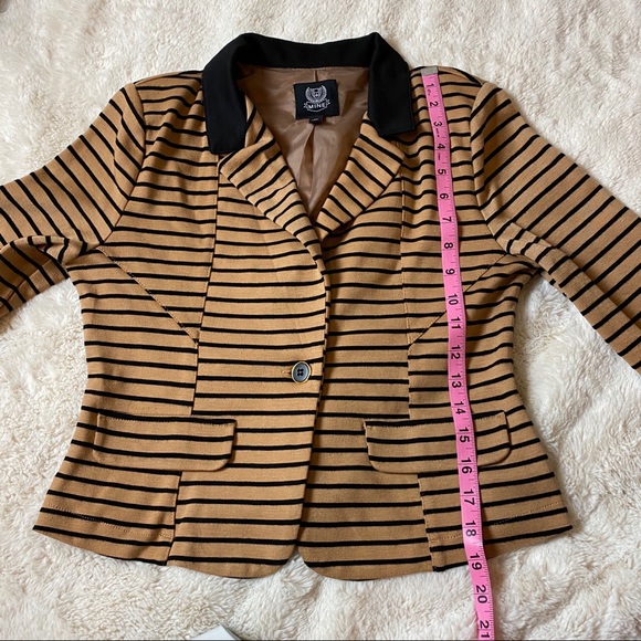 mine | Jackets & Coats | Mine Tan Black Striped Jacket Size Medium ...